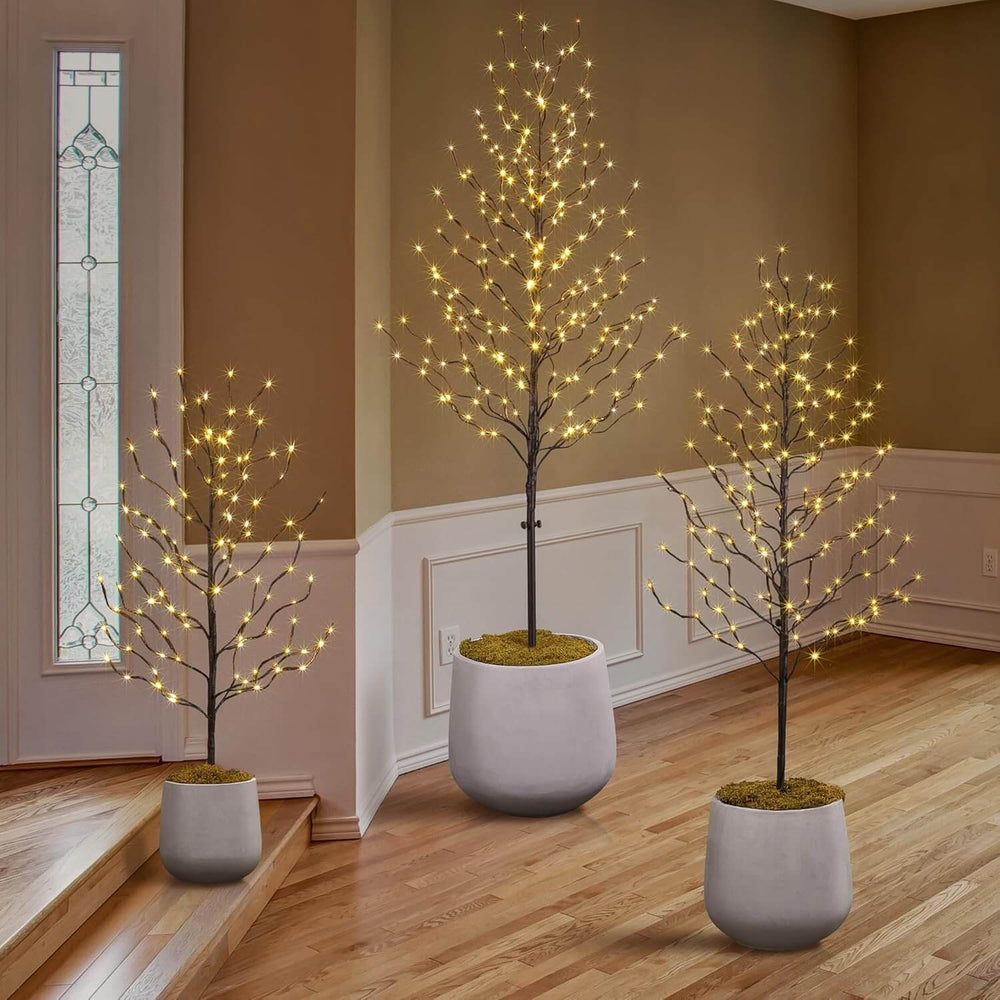 Star Light Trees, 3ft 5ft and 6ft, Warm White, Decorative Christmas Tr ...